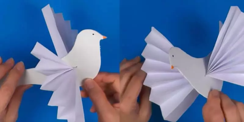 วิธีการทำนกพิราบจากกระดาษด้วยมือของคุณเอง 3223_21