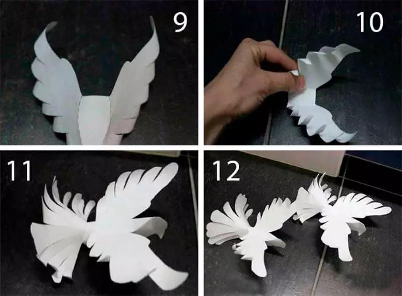 Kako napraviti golub iz papira sa svojim uglednim rukama? 3223_7