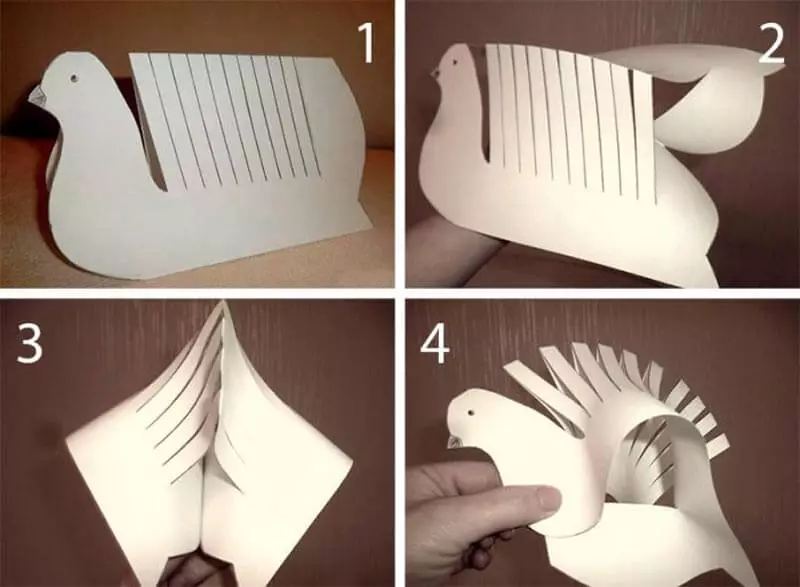 Hoe om 'n duif van papier met jou eie hande te maak? 3223_8