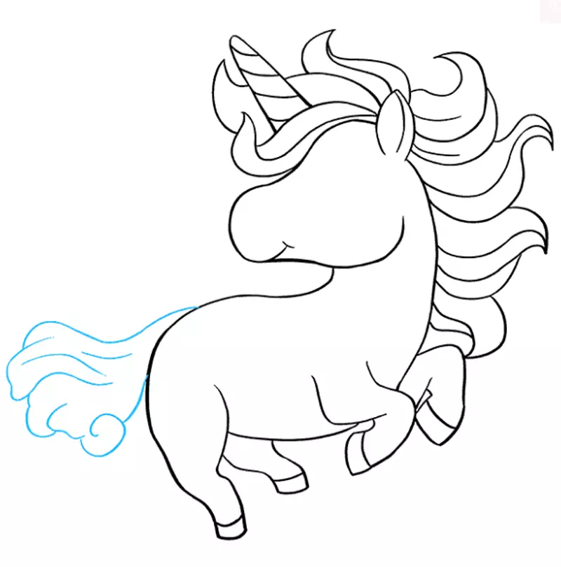 Unicorn tegning. Hvordan tegne en enhjørning? 3233_9