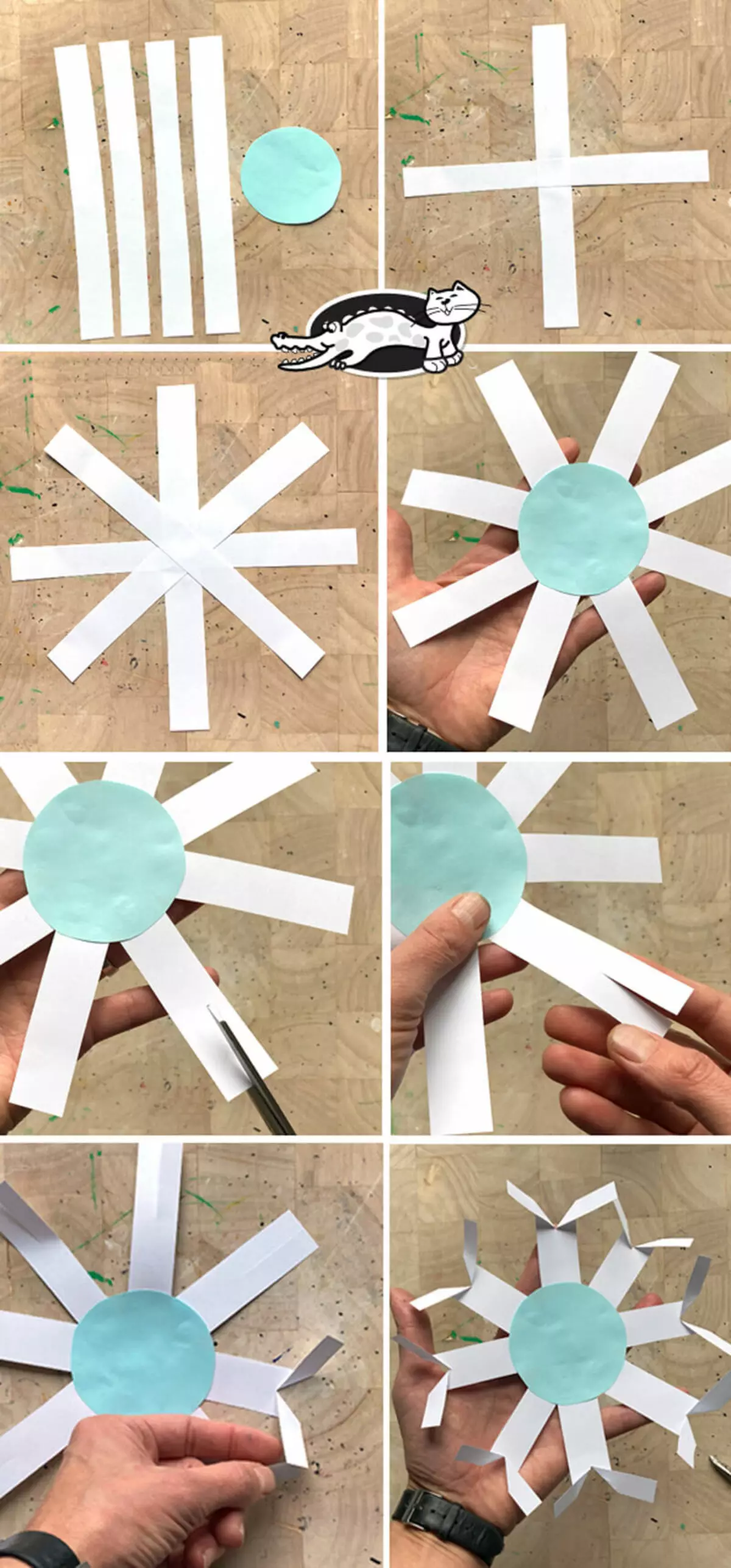 Hvordan laver man en snefnug fra papir med dine egne hænder? 326_3