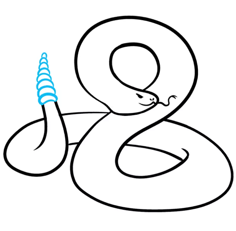 Hvordan tegne en slange blyant i etapper? 3288_7