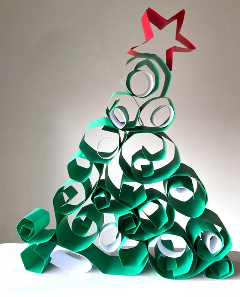 Божићно дрвце од папира са вашим рукама. Како направити божићно дрвце? 328_2