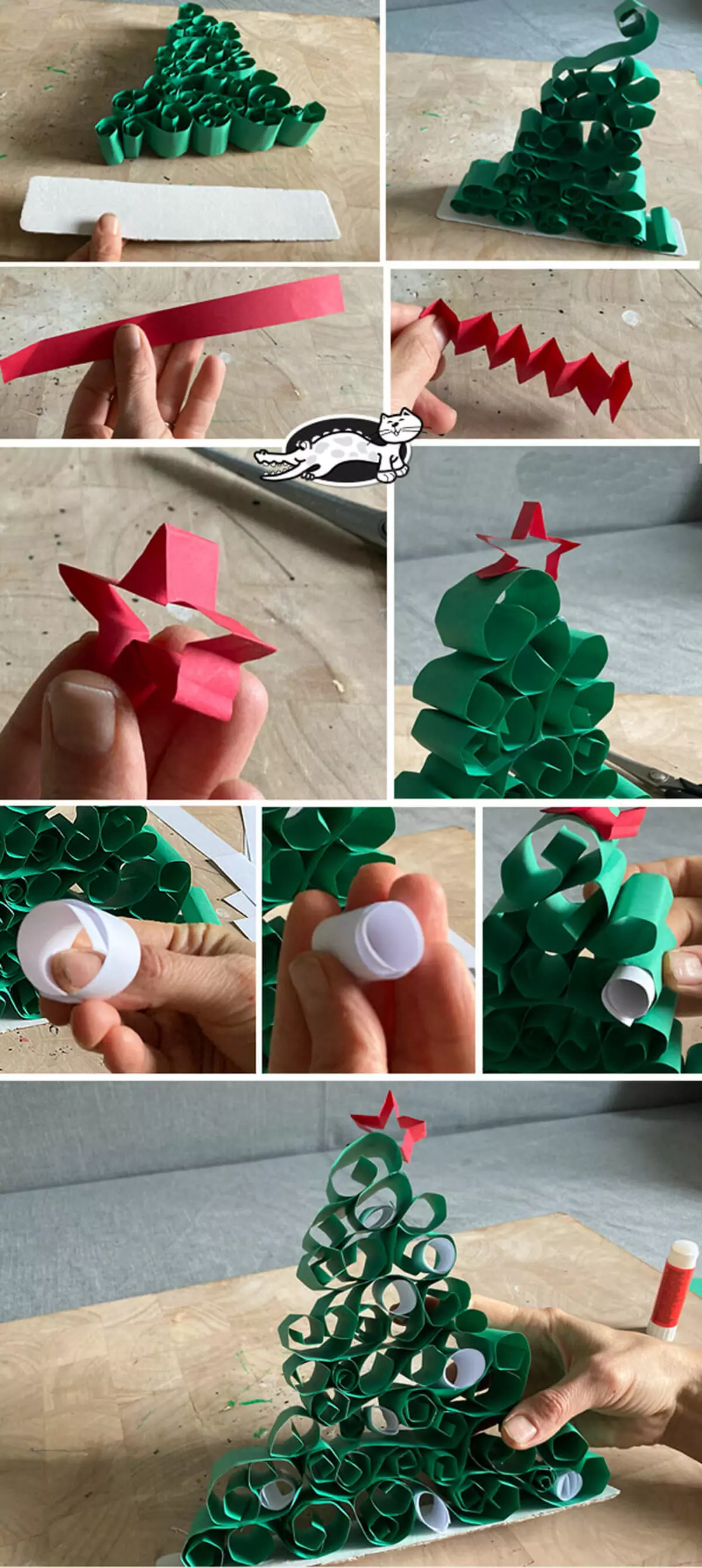 Божићно дрвце од папира са вашим рукама. Како направити божићно дрвце? 328_4