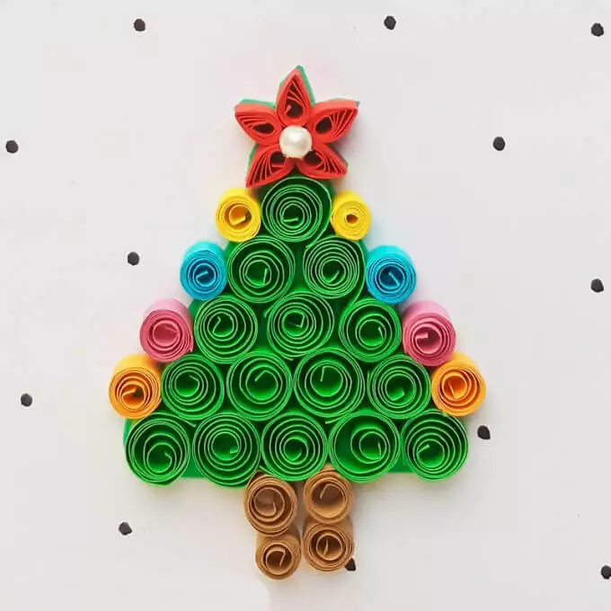 Божићно дрвце од папира са вашим рукама. Како направити божићно дрвце? 328_6