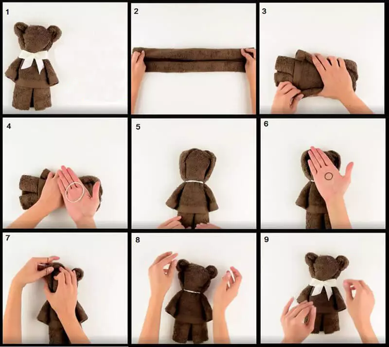 Teddy bear. How to make a bear from a towel? 3320_11