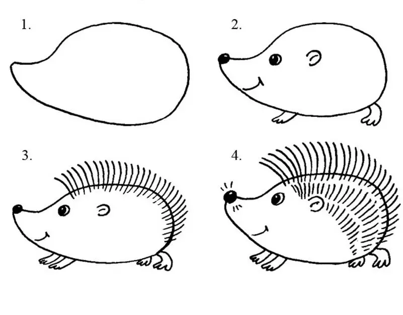 How to draw a hedgehog in a phased pencil for children? 3375_20