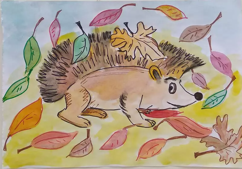 ကလေးများအတွက် permed ခဲတံတစ်ချောင်းတွင် Hedgehog ကိုပုံဆွဲရမည်နည်း။ 3375_9