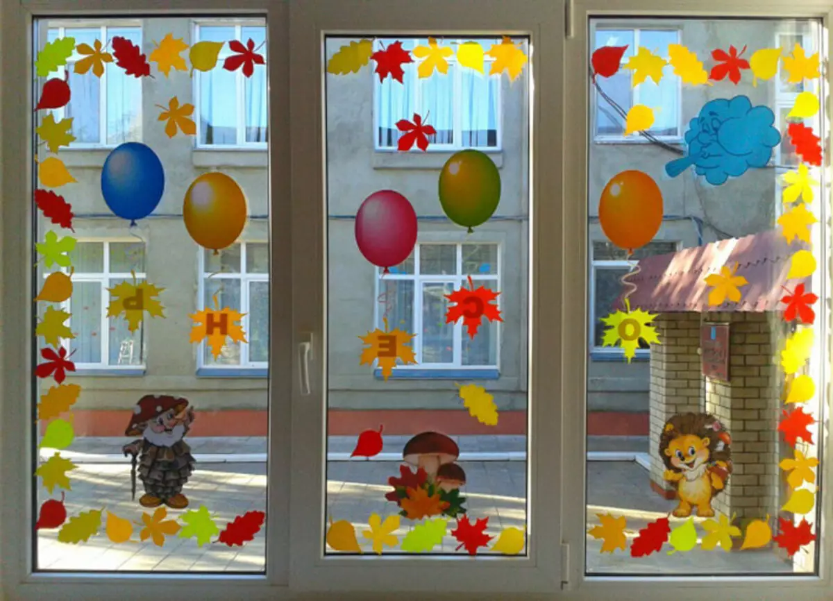 유치원과 학교에서 가을 휴가로 창을 꾸미는 방법은 무엇입니까? 3378_8