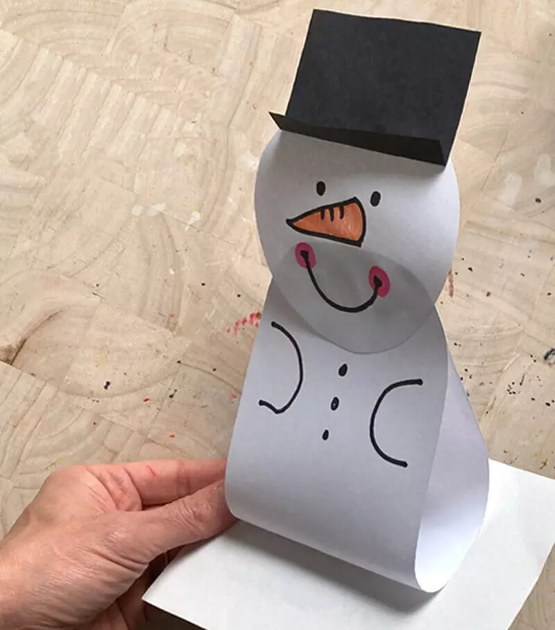 Снежен човек, изработен от хартия. Как да си направим снежен човек от хартия? 3468_1