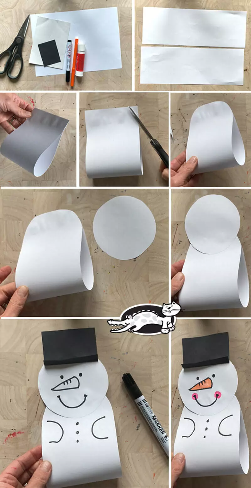 Bałwan z papieru. Jak zrobić bałwana z papieru? 3468_2