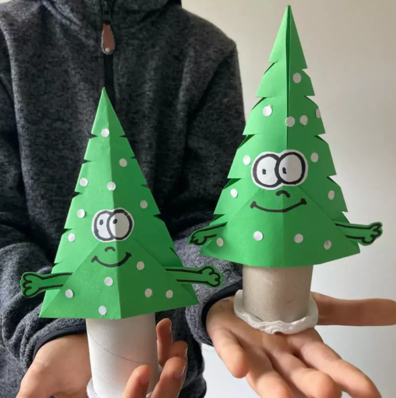 עץ חג המולד של אוריגמי. אוריגמי נייר חג המולד עם הידיים שלך 3472_1