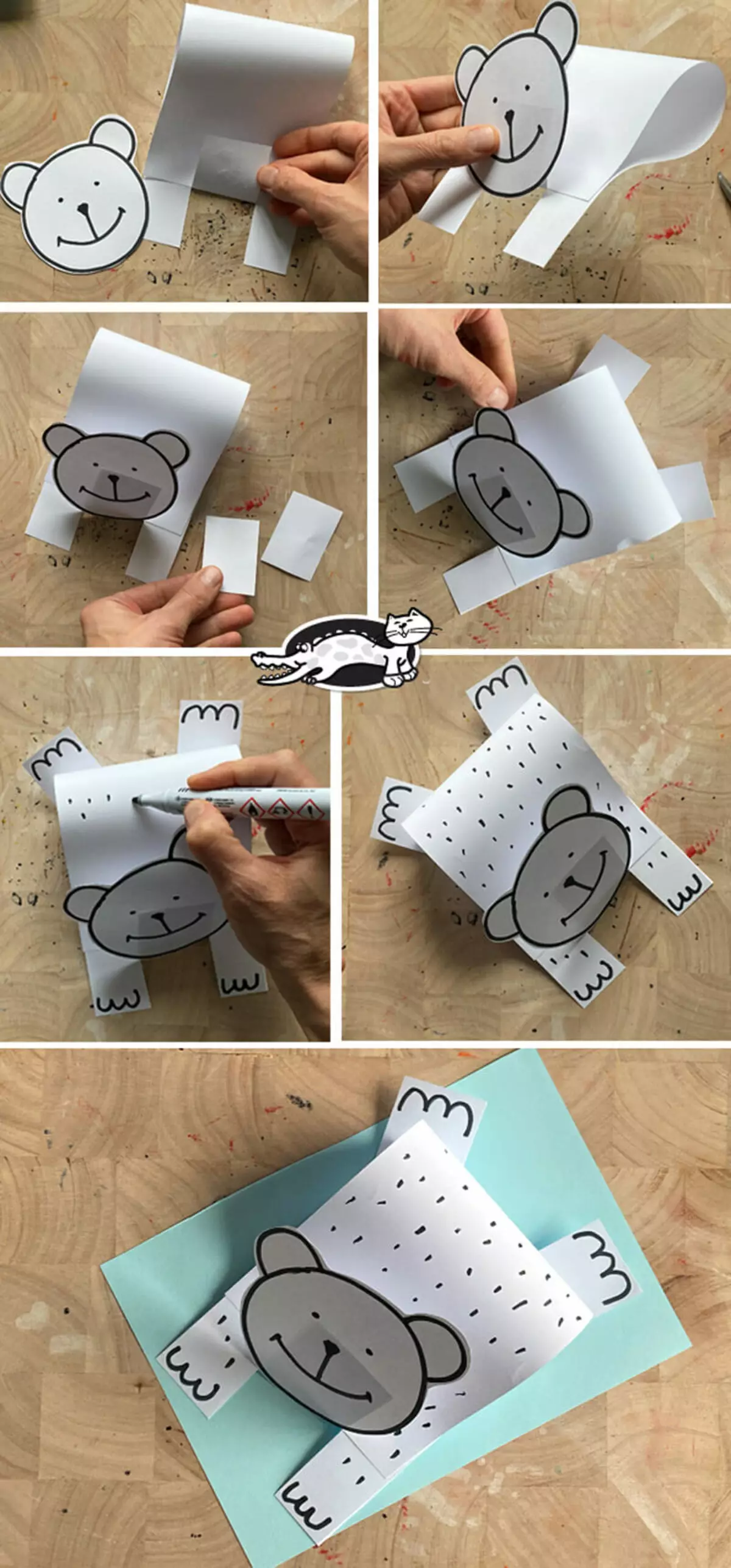 หมีขั้วโลกจากกระดาษ วิธีทำหมีขาวจากกระดาษด้วยมือของคุณเอง? 386_4