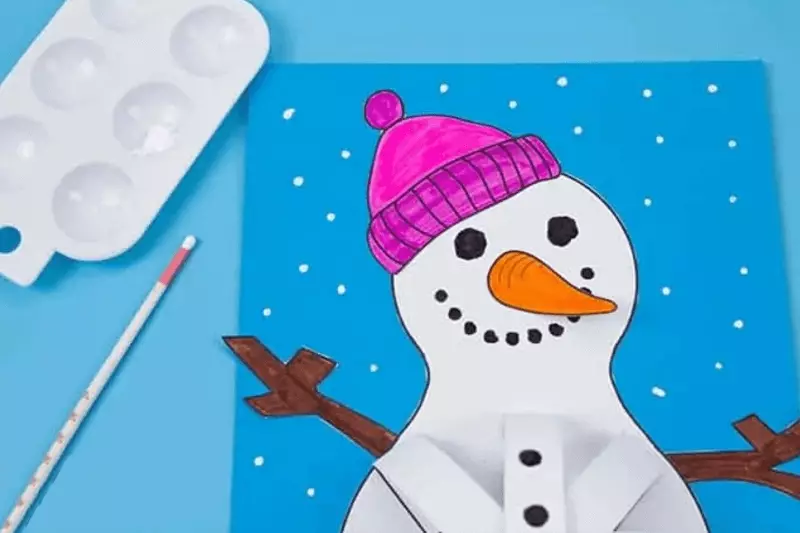 Volumetrysk Applique Snowman Paper 388_13