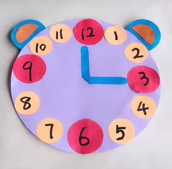 Clock from cardboard and paper do it yourself for children 407_8