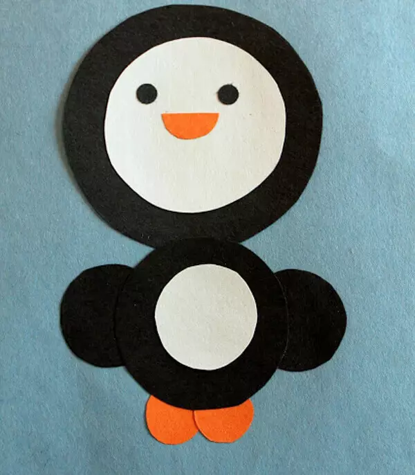 Applique pingvīns no krāsaina papīra 409_14