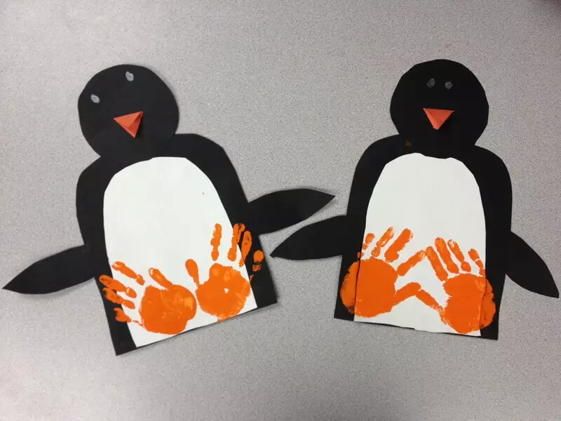 Applique pingvīns no krāsaina papīra 409_2