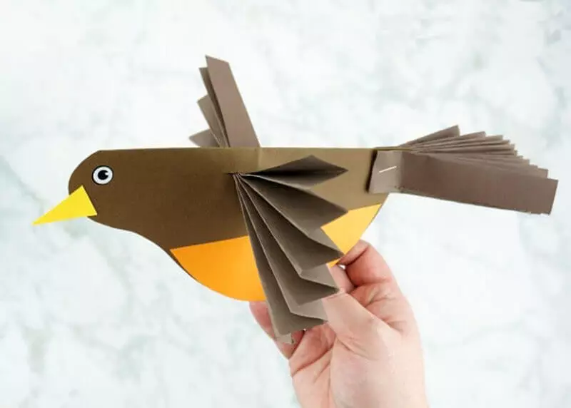 Πουλί χαρτιού με τα χέρια σας. Πώς να φτιάξετε ένα πουλί από το χαρτί; 589_1