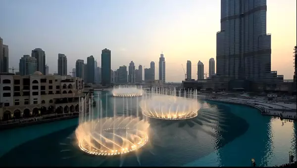 Fountain Dubai. Air Mancur di Dubai Video, Foto